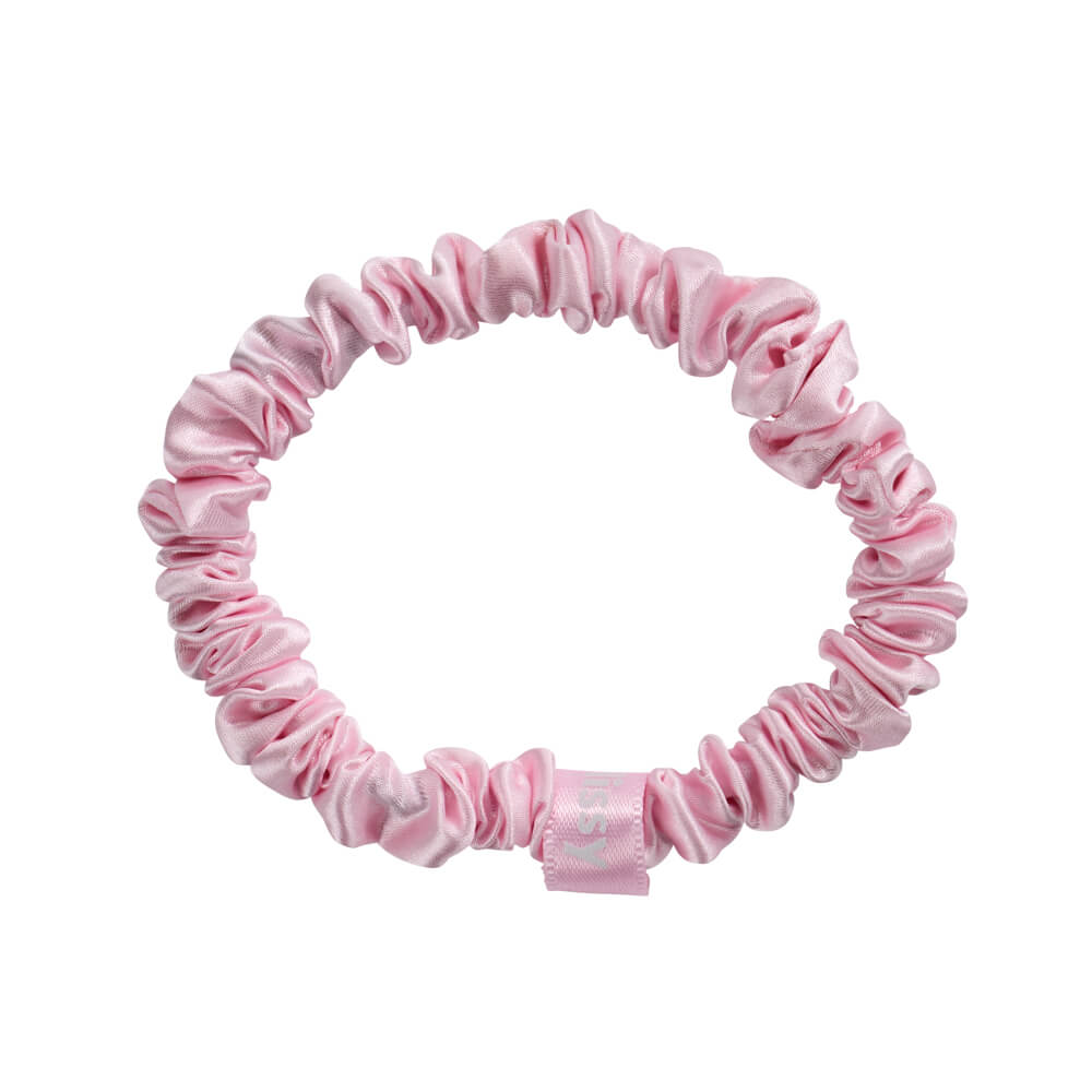 Blissy 100% Silk Skinny Scrunchies - Blush - 100% Mulberry Silk