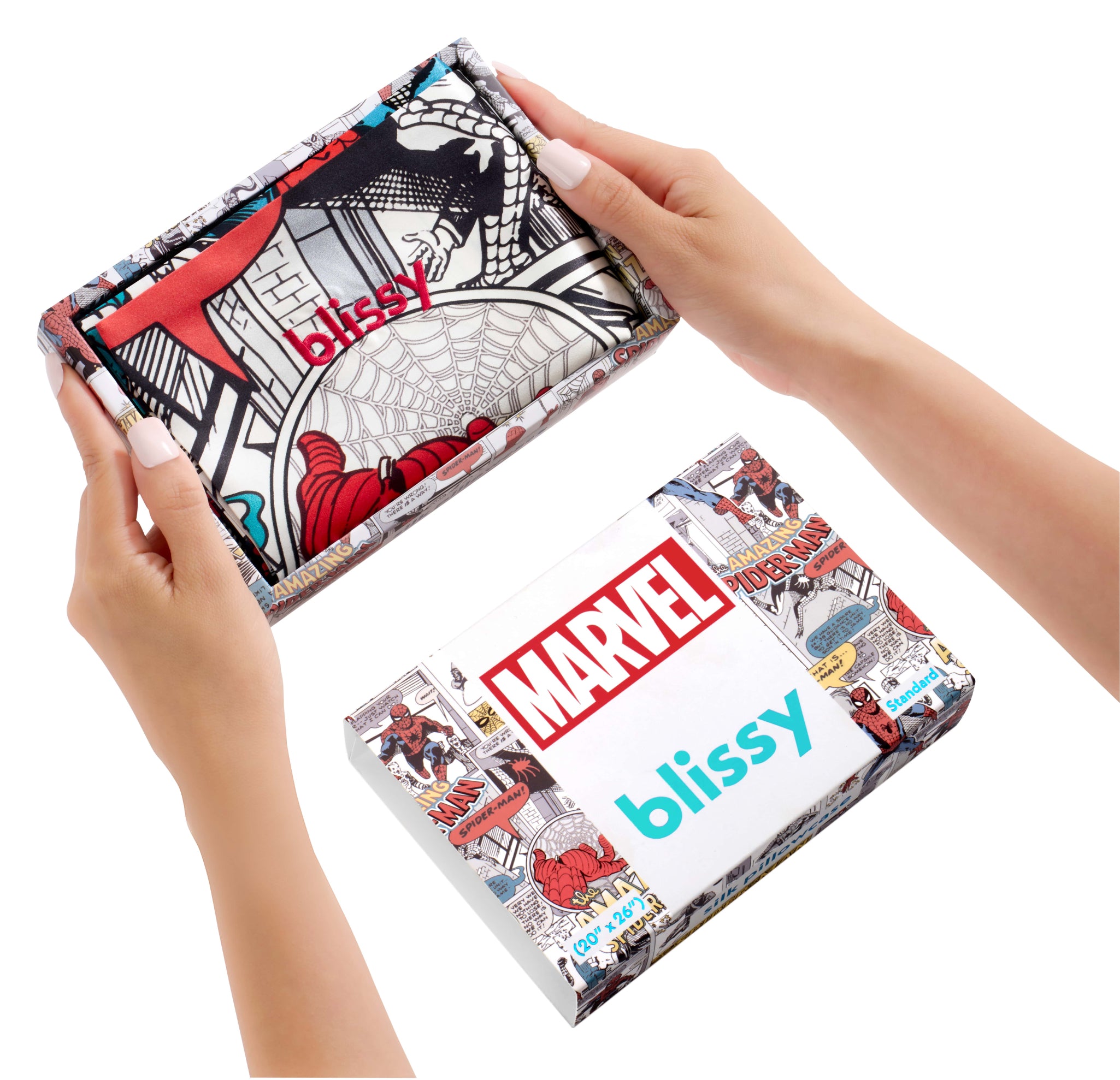 Blissy 100% Mulberry 22-Momme Silk Pillowcase - Comic Crime Fighter - Queen