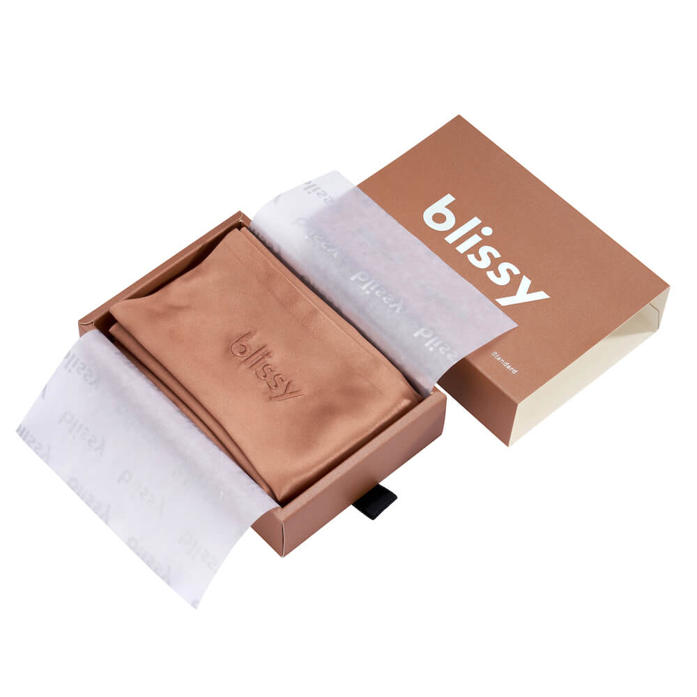 Blissy 100% Mulberry 22-Momme Silk Pillowcase - Cinnamon - Standard