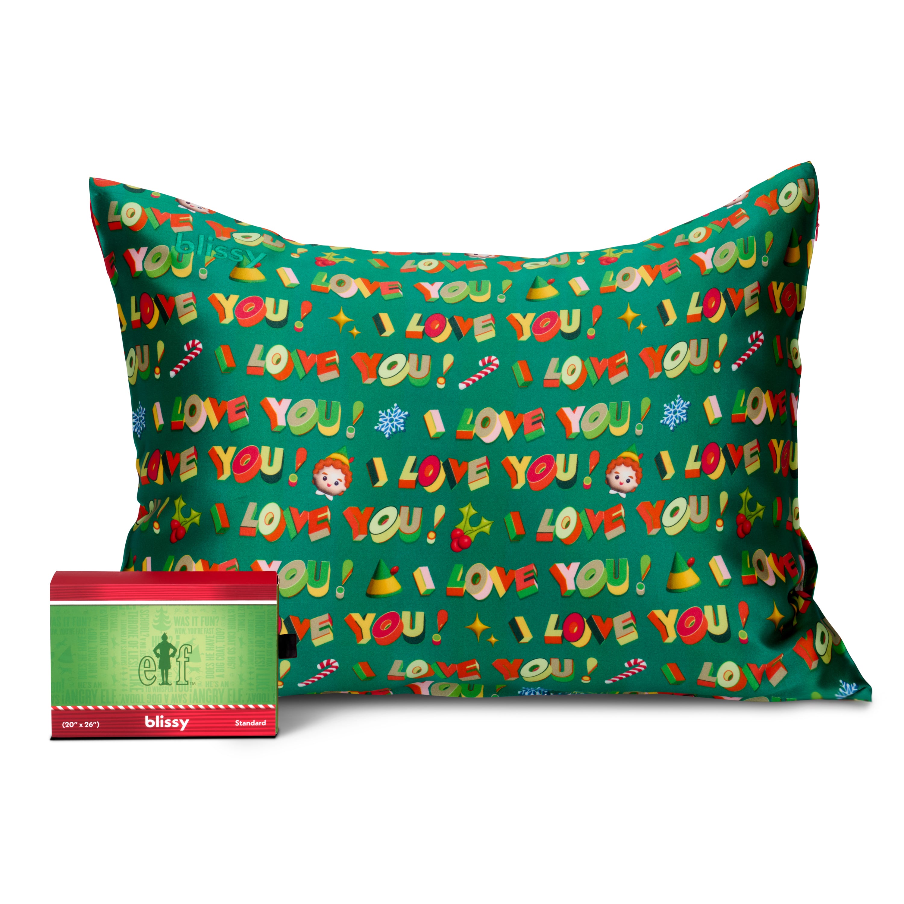 Blissy 100% Mulberry 22-Momme Silk Pillowcase - Elf “I Love You ...