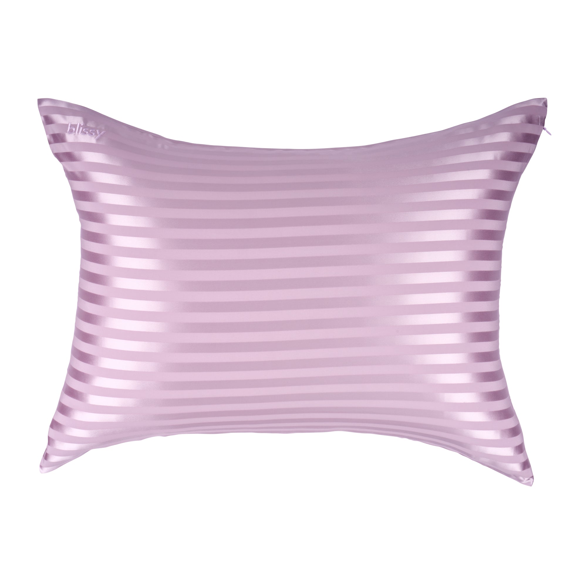 Blissy 100% Mulberry 22-Momme Silk Pillowcase - Lavender Striped - Standard