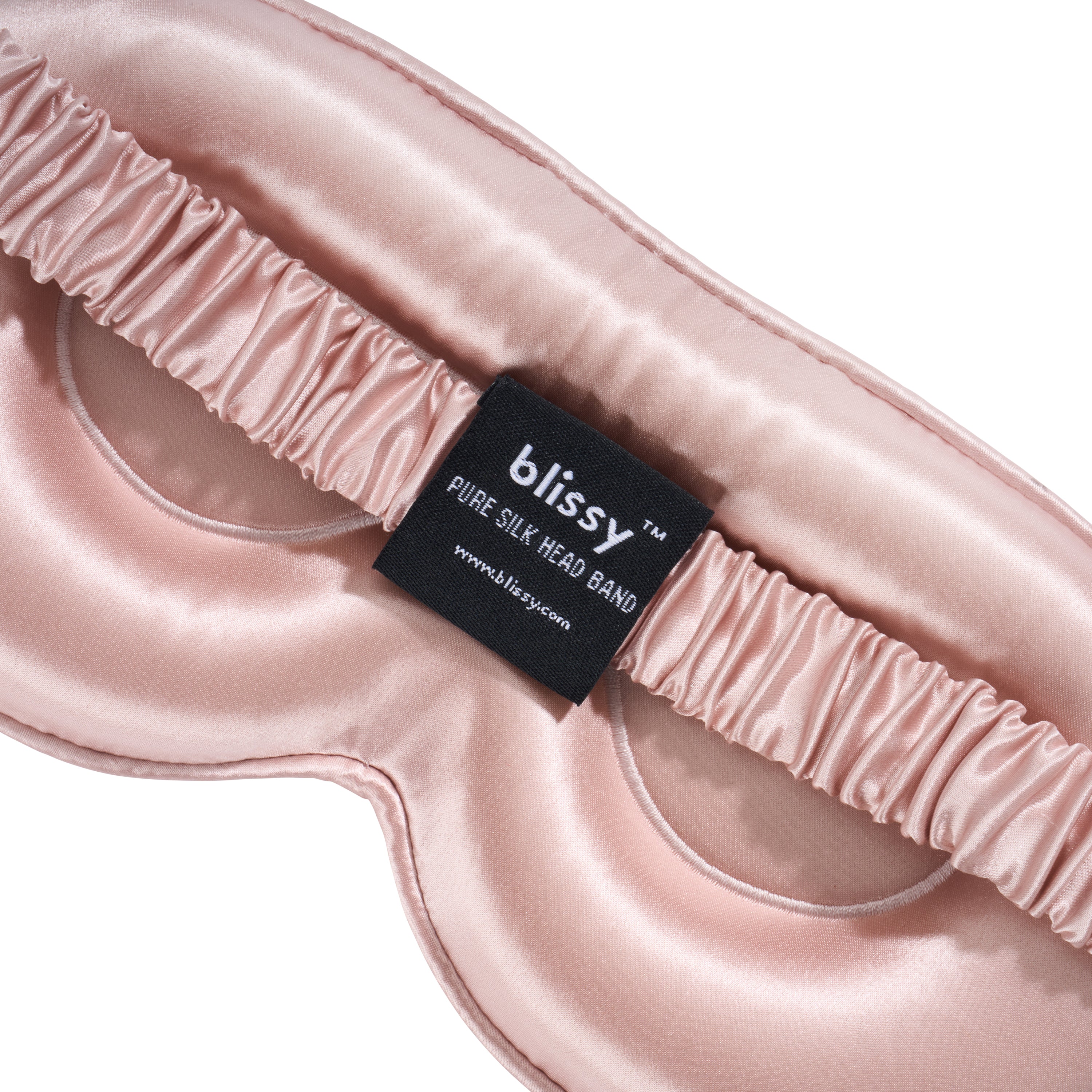 Blissy Silk Sleep Mask - 100% Mulberry 22-Momme - Pink - Profile