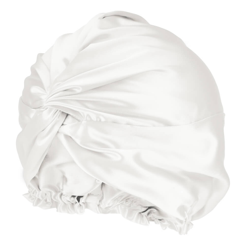 Blissy 100% Silk Bonnet - White - Large - 100% Mulberry Silk