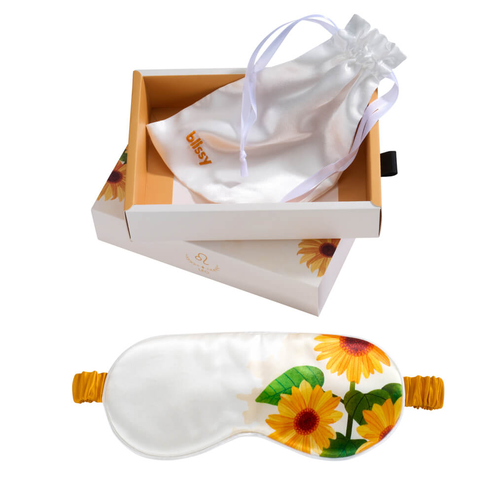 Blissy 100% Mulberry 22-Momme Silk Sleep Mask - Zodiac Flower - Leo ...