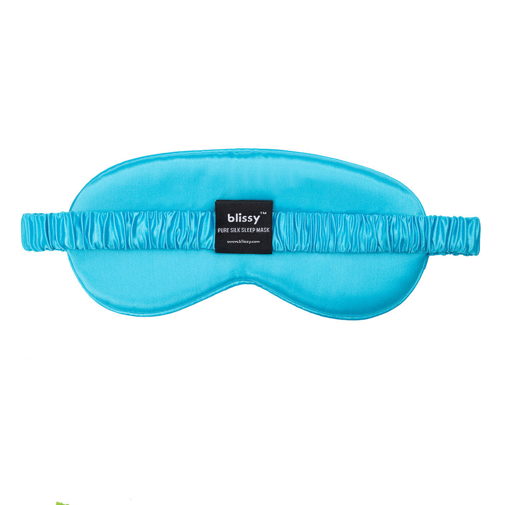 Blissy Silk Sleep Mask - 100% Mulberry 22-Momme - Bahama Blue