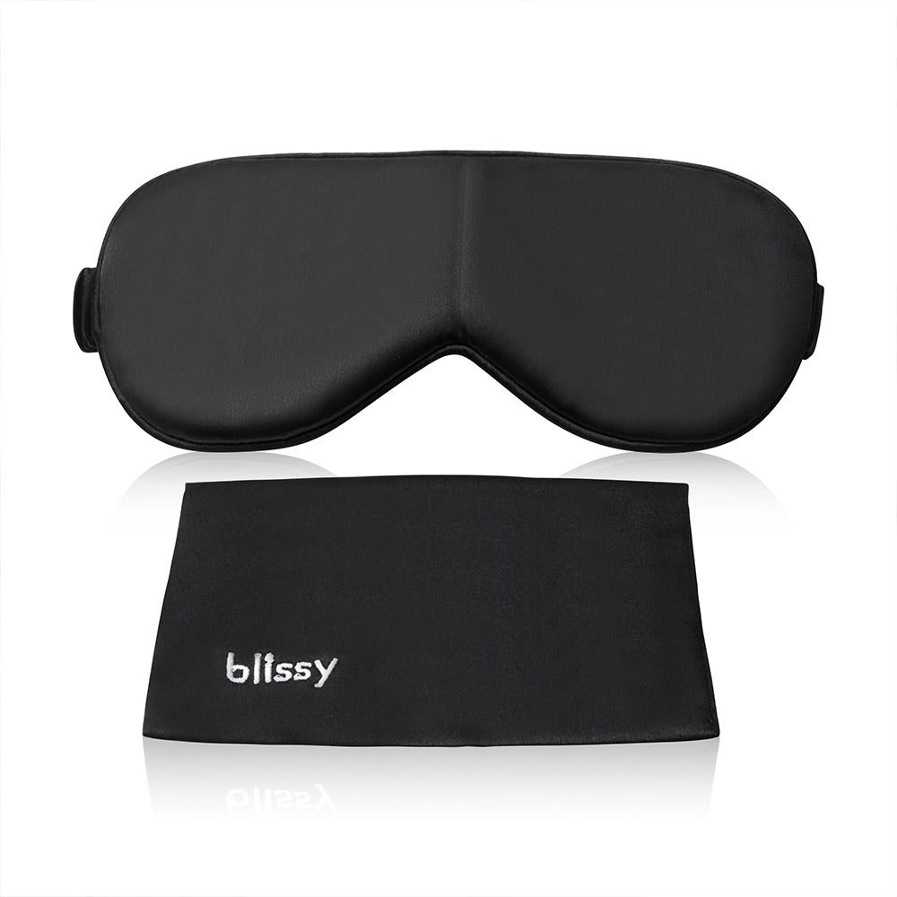 Blissy Silk Sleep Mask - 100% Mulberry 22-Momme - Black
