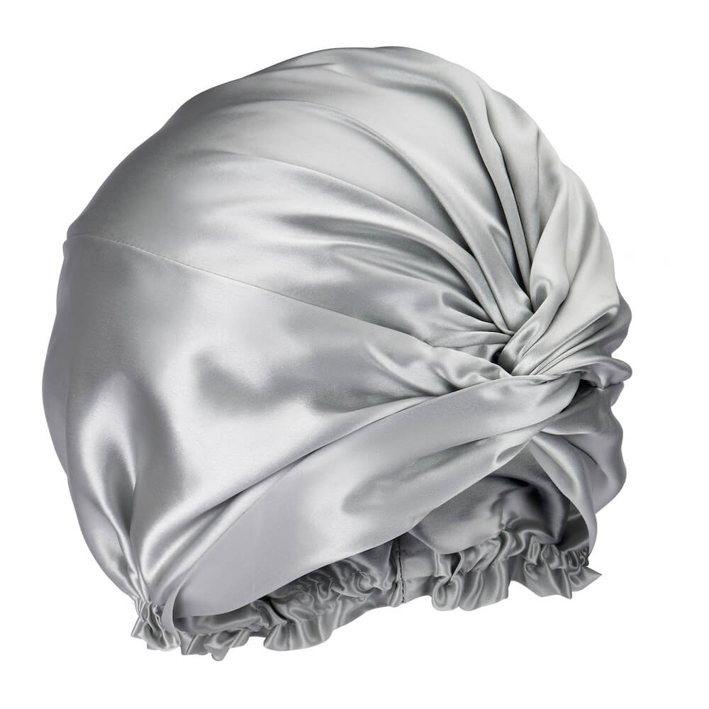 Blissy 100% Silk Bonnet - Silver - 100% Mulberry Silk