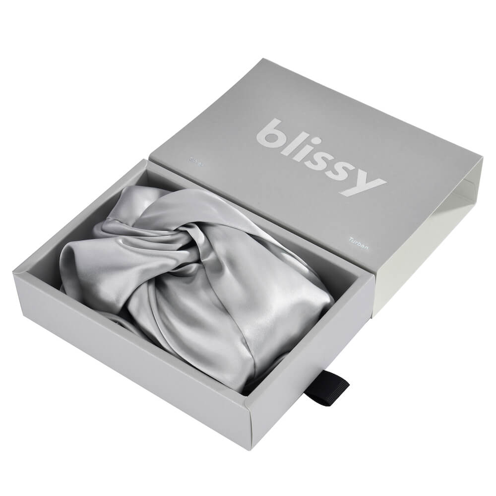 Blissy 100% Silk Bonnet - Silver - 100% Mulberry Silk